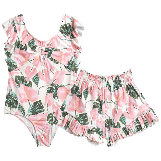Jessica Simpson Girls Bathing Suit Set Upf 50 One Piece Swimsuit