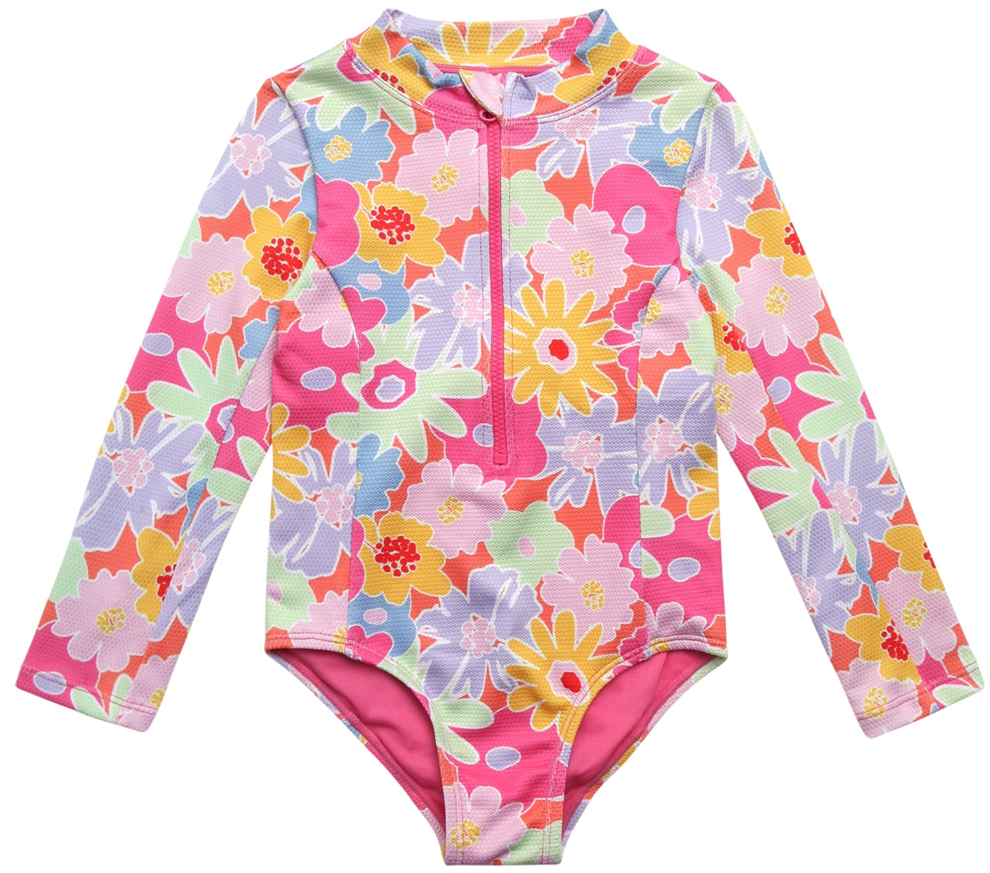 Jessica Simpson Girls' Long Sleeve Rashguard One-piece Swimsuit, Sizes ...