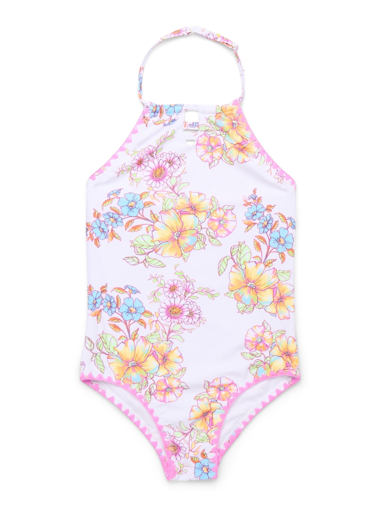 Jessica Simpson Girls Halter Neck Swimsuit, 1-Piece, Sizes XS-XL ...