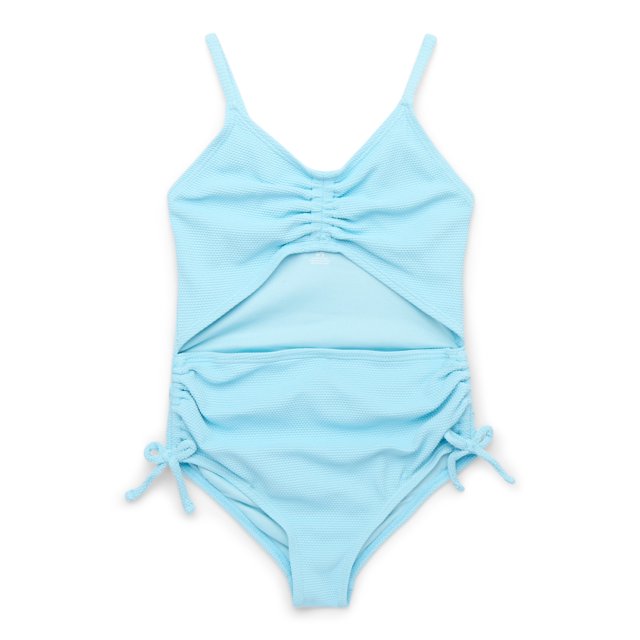 Jessica Simpson Girls Ruched Front Cutout One-Piece Swimsuit XS-XL ...