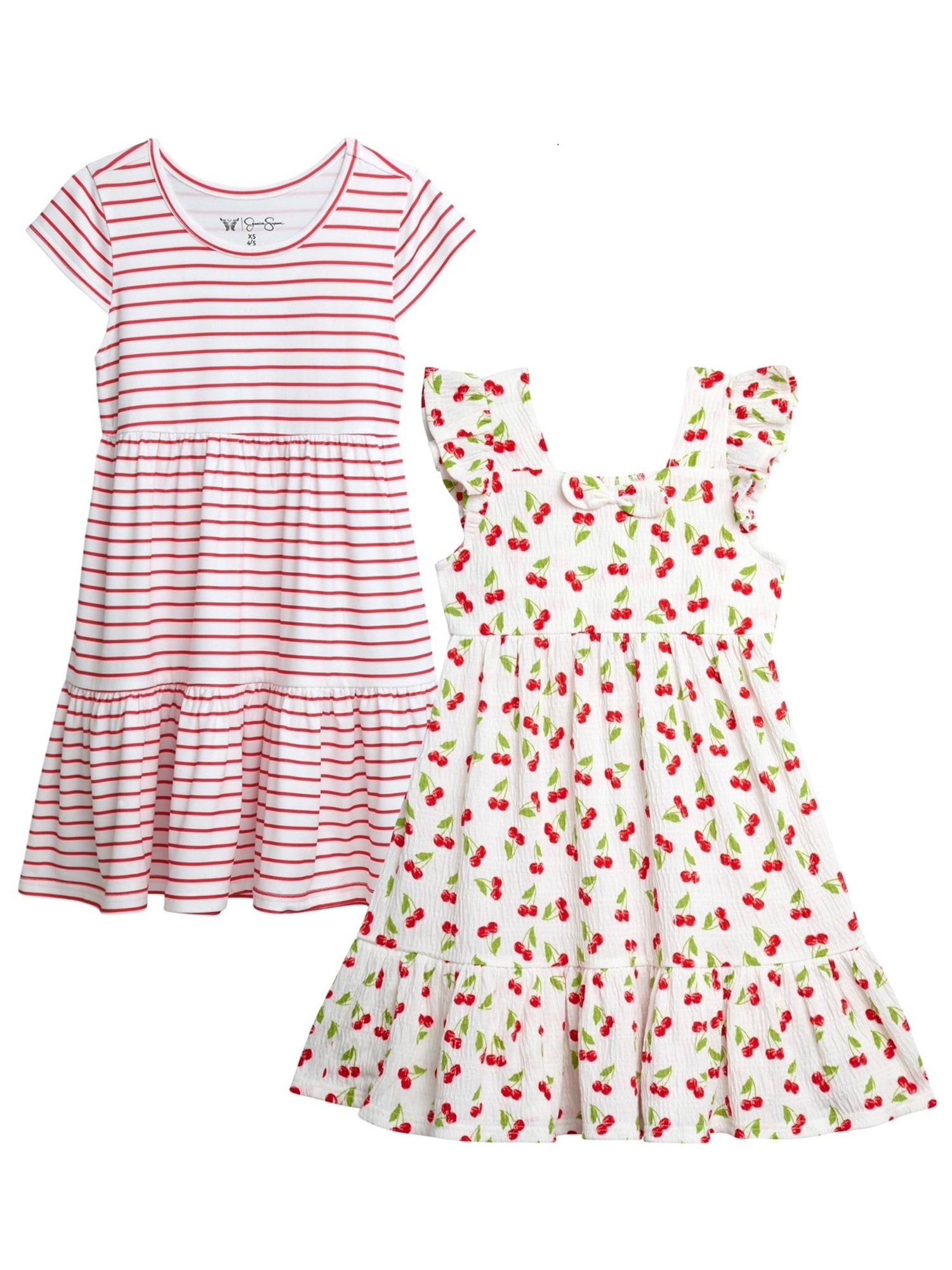 Jessica Simpson Girls' Two Pack Knit All-over Print Dress Set, Sizes 4 ...