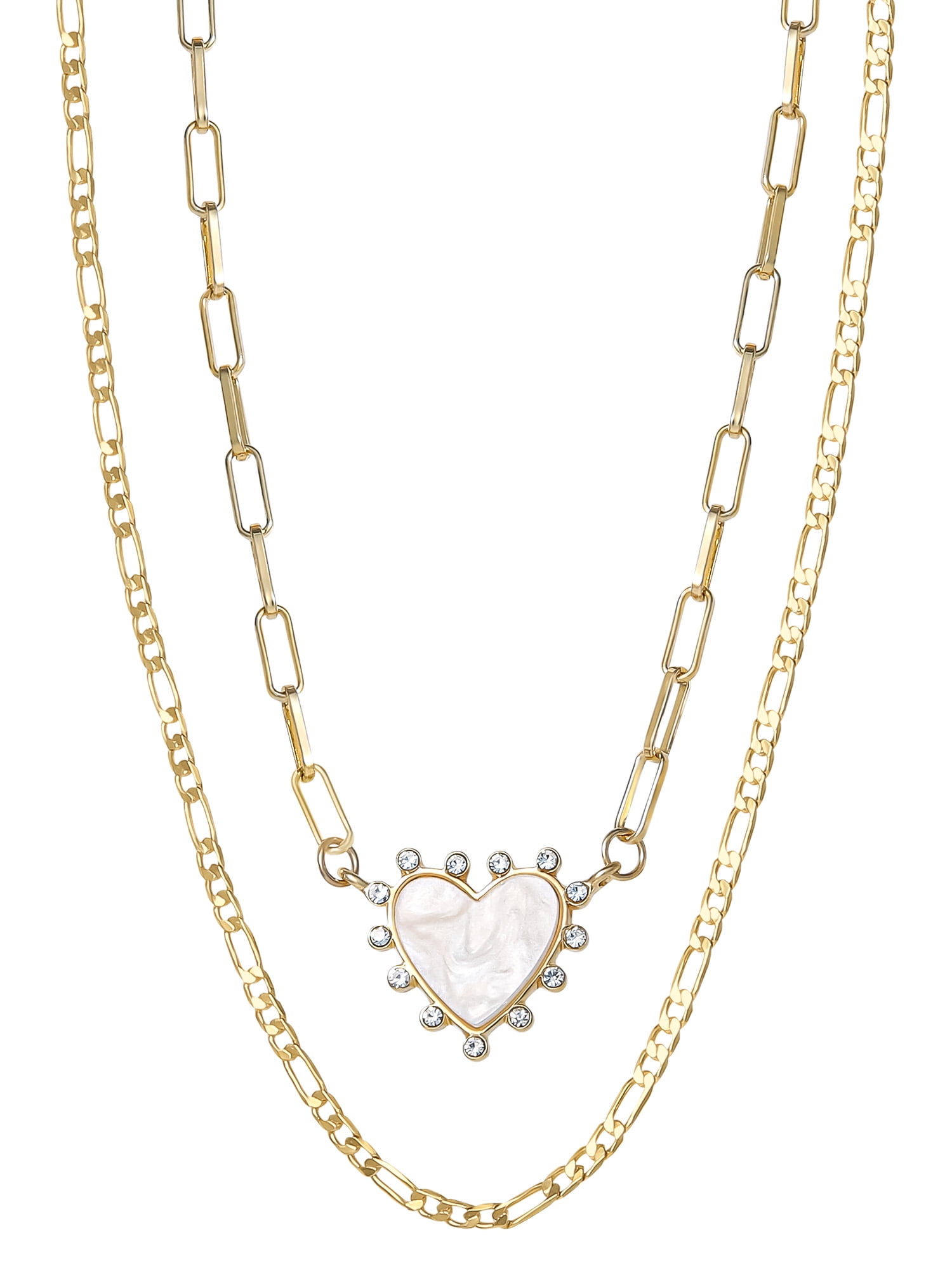 Jessica Simpson Gold Tone Fashion Metal Layer Heart Necklace - Walmart.com