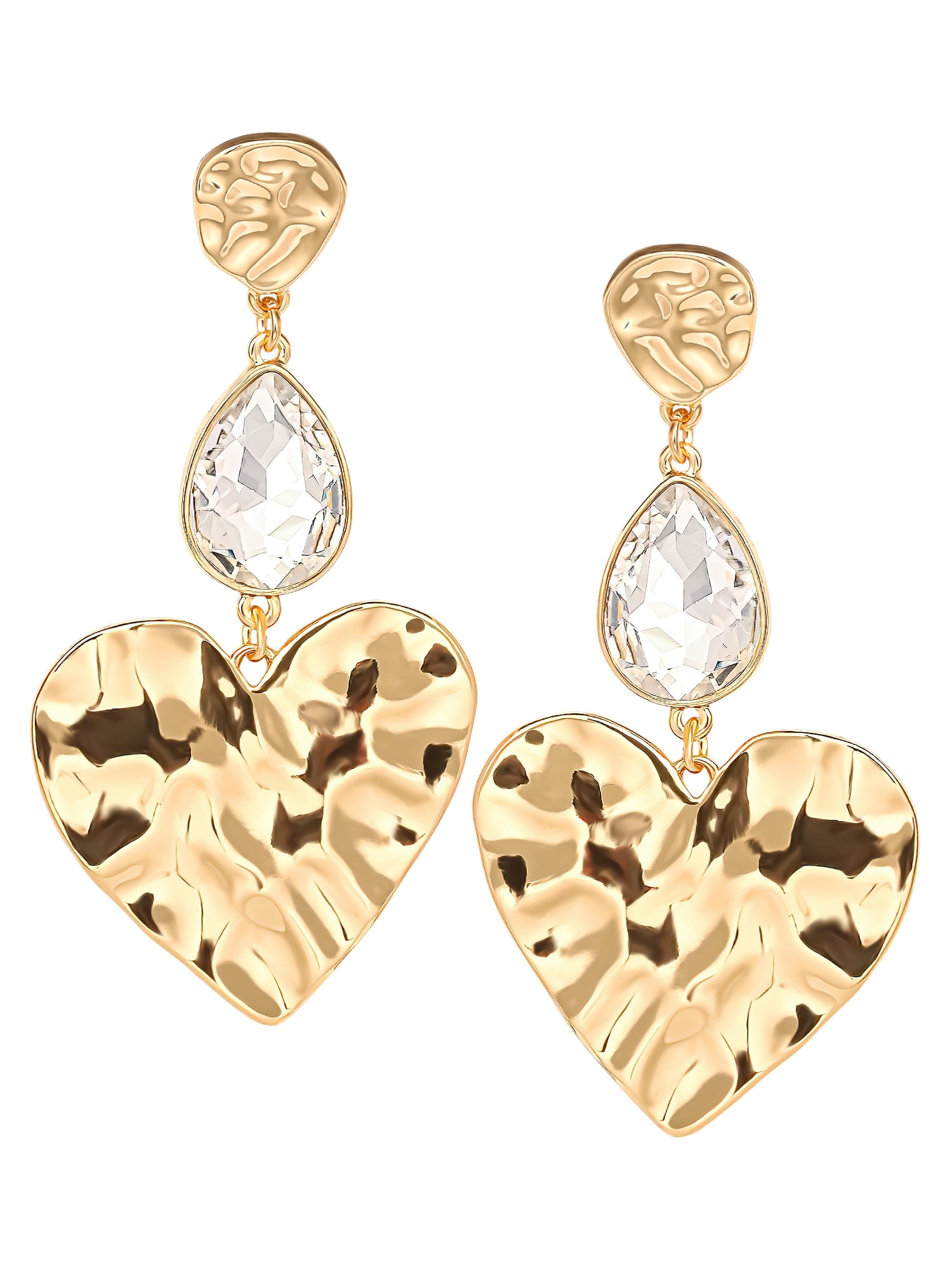 Jessica Simpson Gold Tone Heart Drop Earrings - Walmart.com