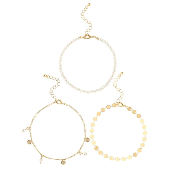 Jessica Simpson Gold-tone Anklets, Set of 3 - Walmart.com