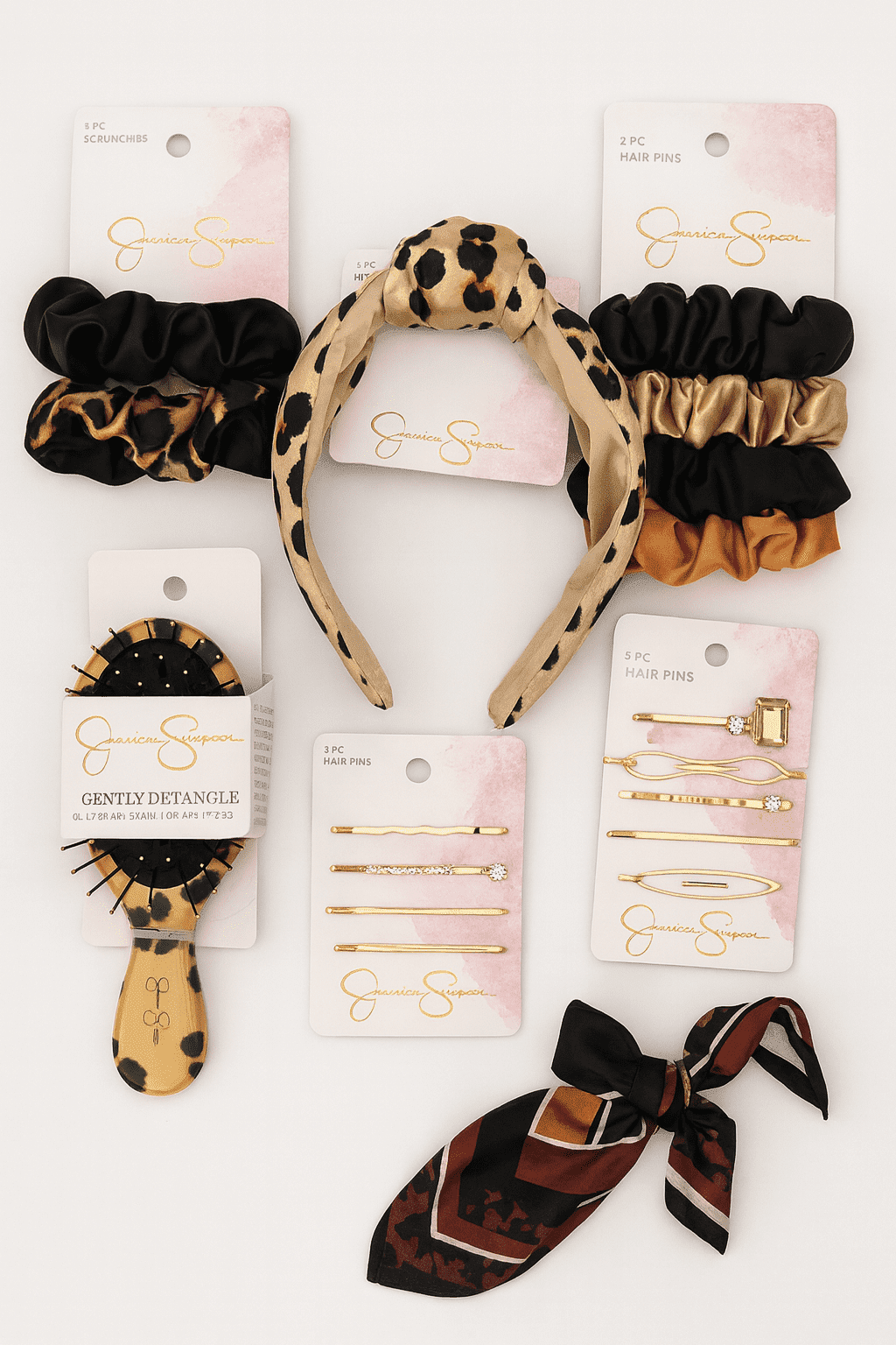 Jessica Simpson Hair Accessories Set – Assorted 6 Pack (Scrunchies ...