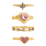 Jessica Simpson Women's Heart Rhinestone Ring Set, 5-Piece - Walmart.com
