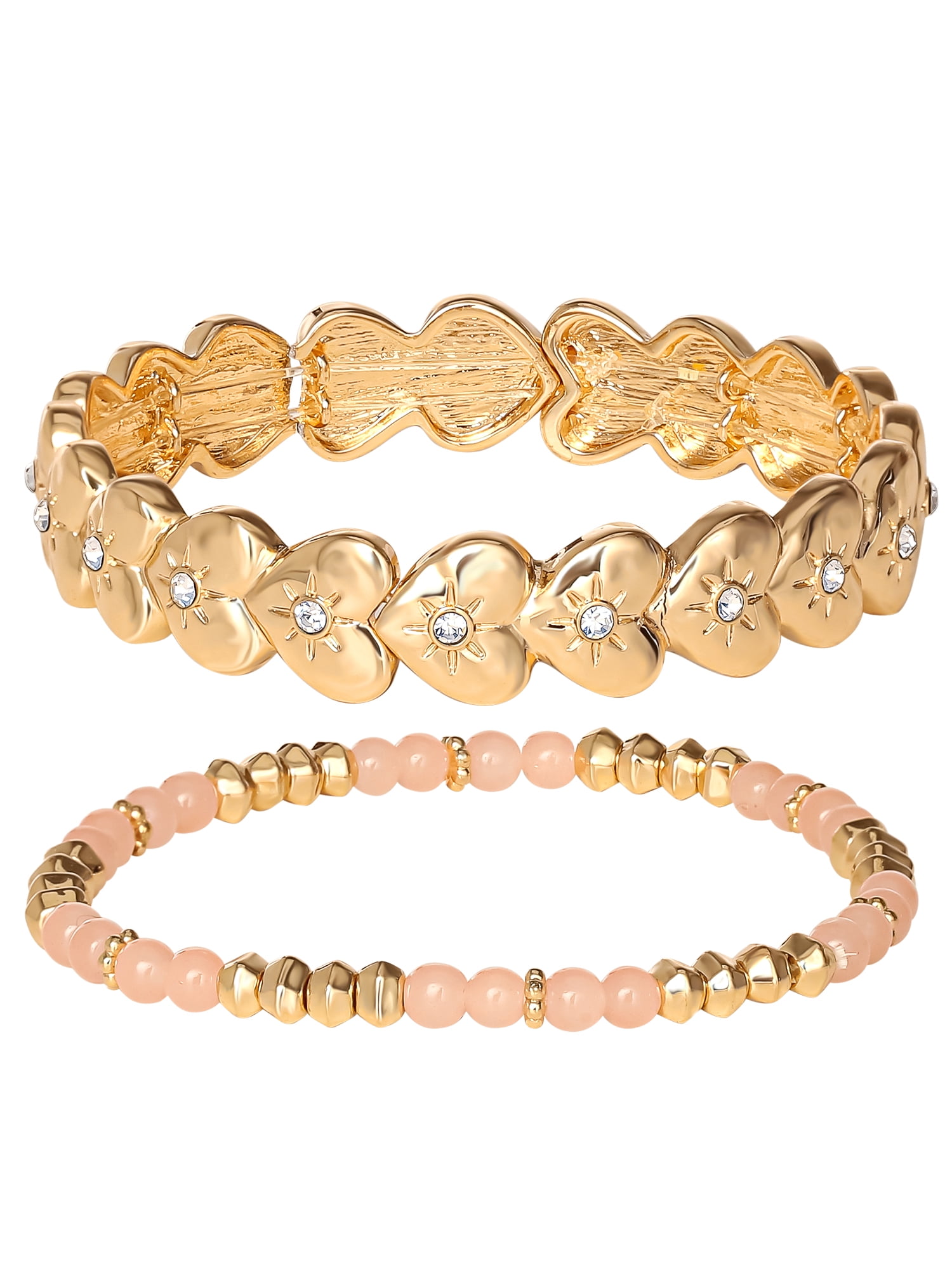 Jessica Simpson Heart Stretch Bracelet Set, Set of 2 - Walmart.com
