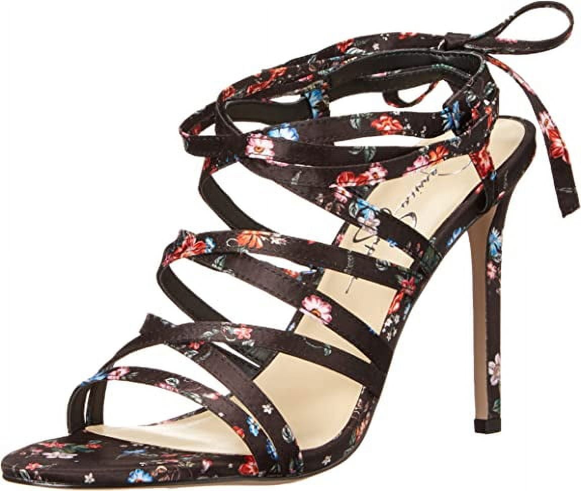 Jessica Simpson Jexilla Black Multi Stiletto Heeled Tie-up High Strappy ...