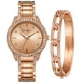 Jessica Simpson Ladies 35mm Rose Gold Tone Crystal Encrusted Bracelet ...