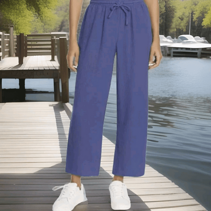 Jessica Simpson Ladies' Gauze Ankle Pant Blue M - Walmart.com