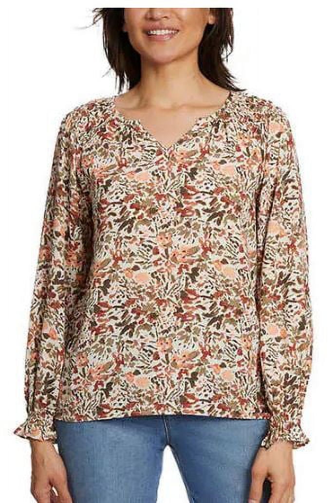 Jessica Simpson Ladies' V-Neck Blouse, Boho Neutral Cream Floral Small ...