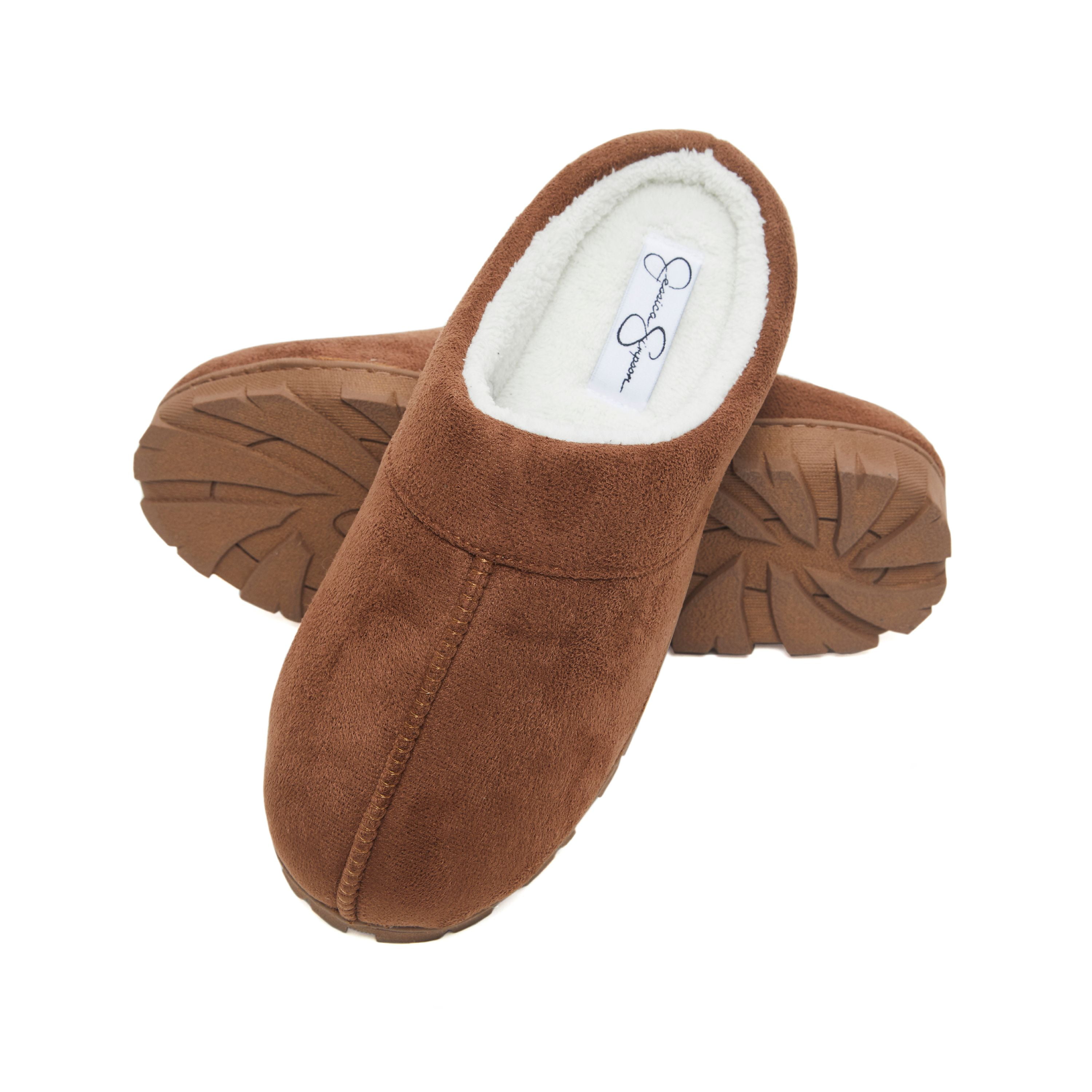 Jessica Simpson Microsuede Clog Slippers with Plush Microterry Lining ...