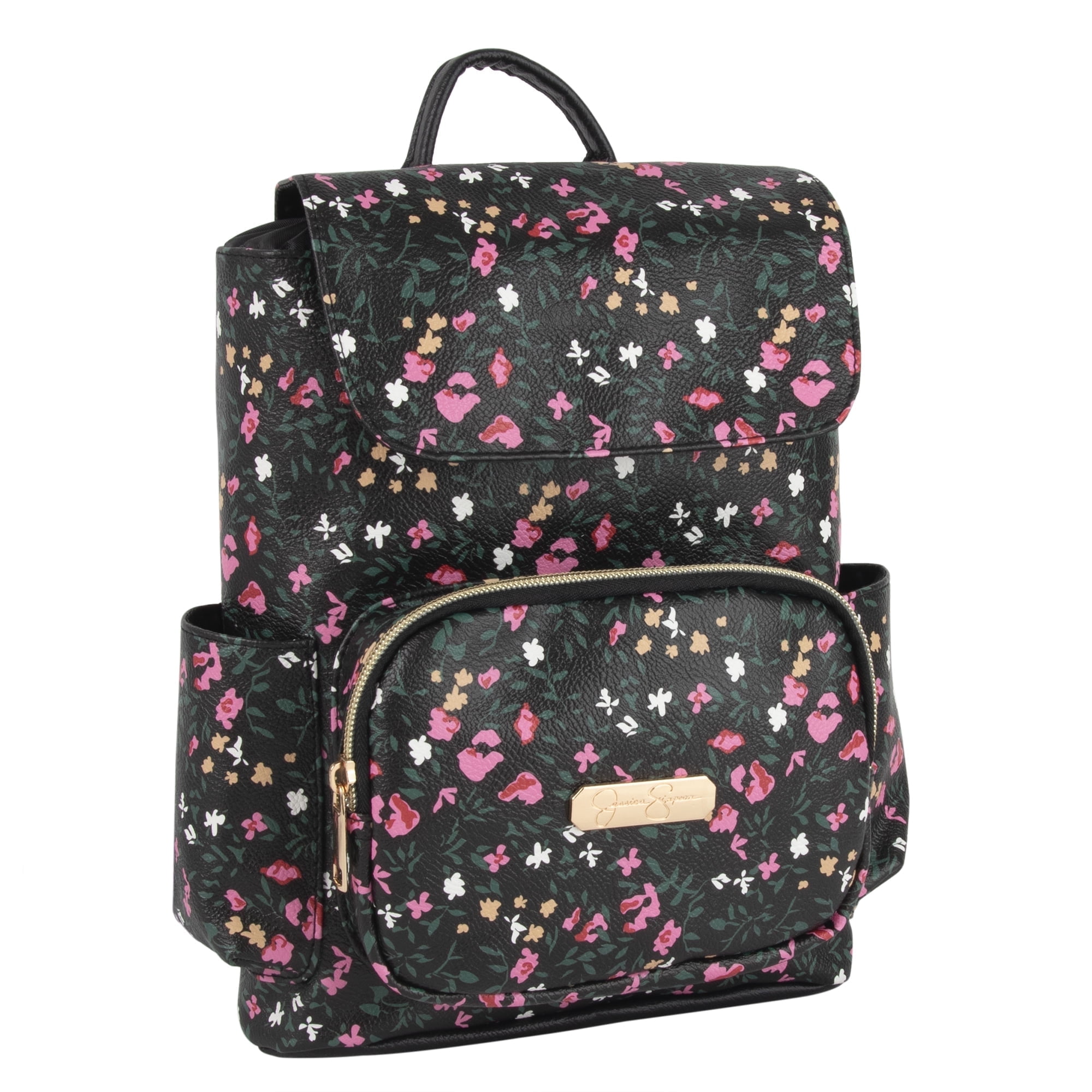 Jessica Simpson Mini Drawstring Magnetic Flap Backpack for Women, Black ...