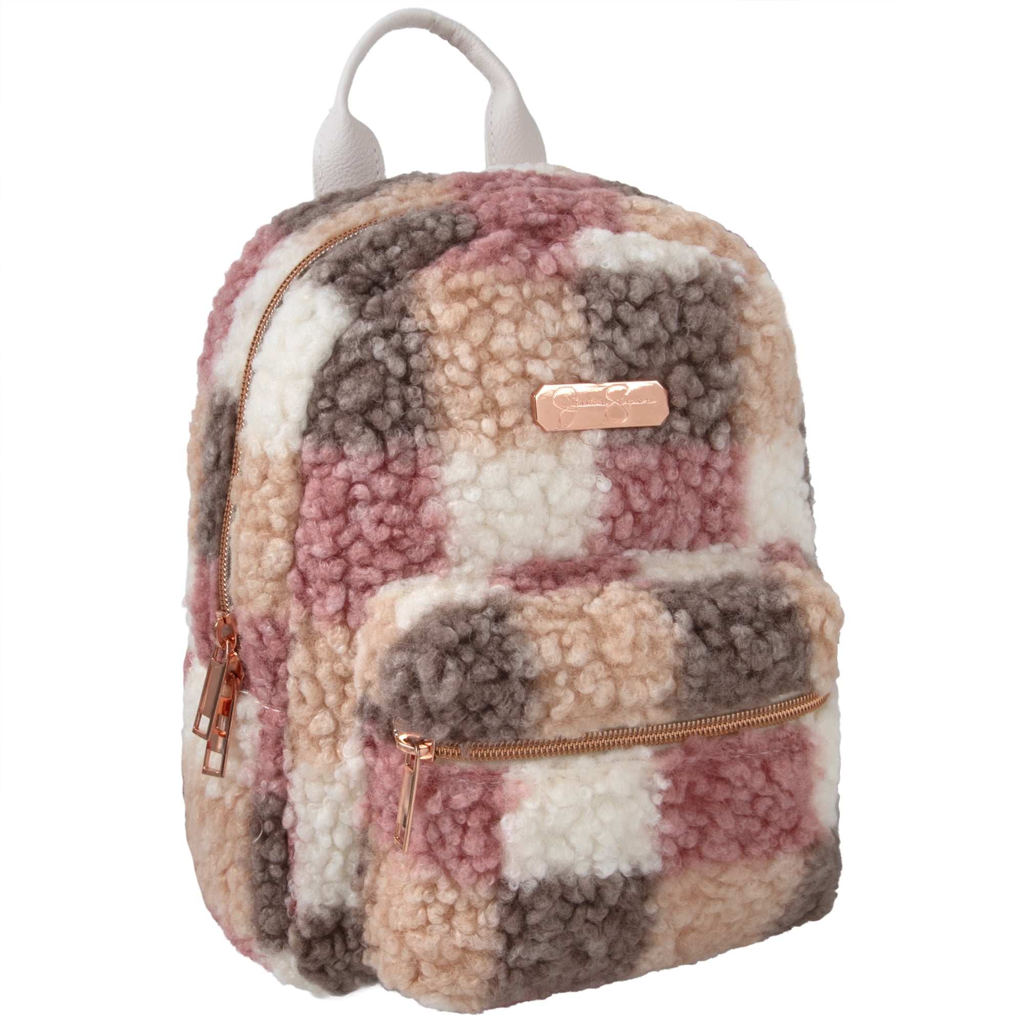 Jessica Simpson Mini Plush Checkered Backpack for Women for Going Out ...