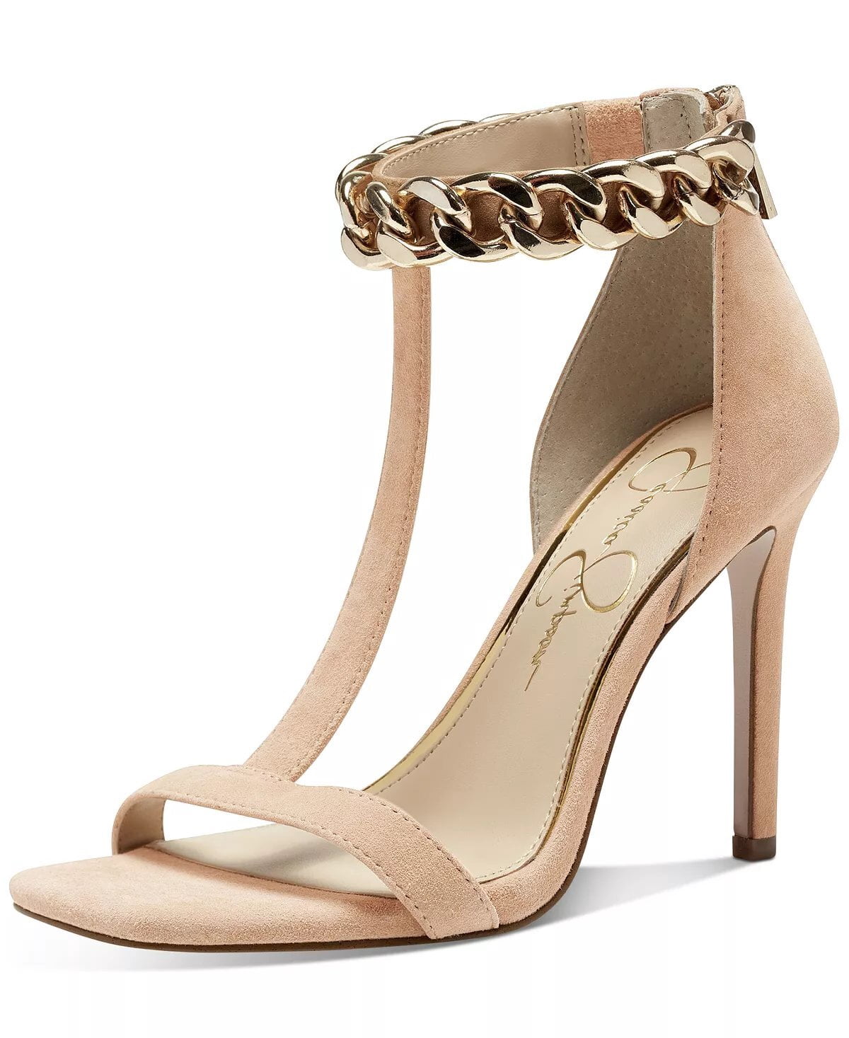 Jessica Simpson Omesa Almond Squared Open Toe Stiletto Heel Chain ...