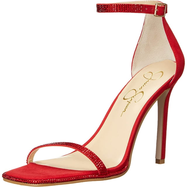 Jessica Simpson Ostey Wicked Red Ankle Strap Squared Toe Stiletto ...