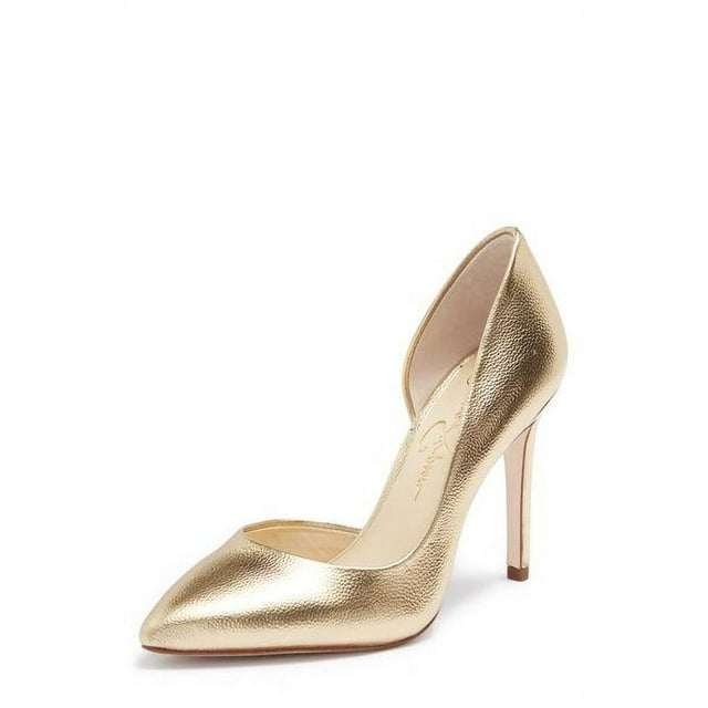 Jessica Simpson Paryn Gold Slip On Pointed Toe Stiletto Heel d'Orsay ...