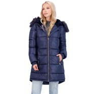 Michael Michael Kors Women's Chocolate Brown 3/4 Down Puffer Coat with Hood (S) - Walmart.com