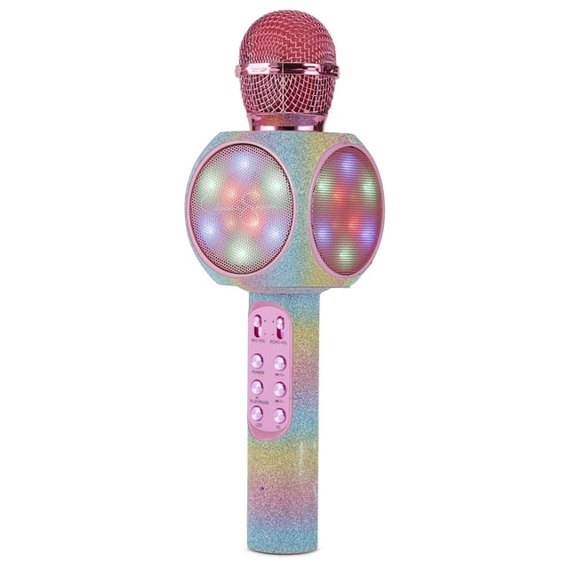 Jessica Simpson Rainbow Glitter Karaoke Microphone (JS-MIC-RBGLITTER ...