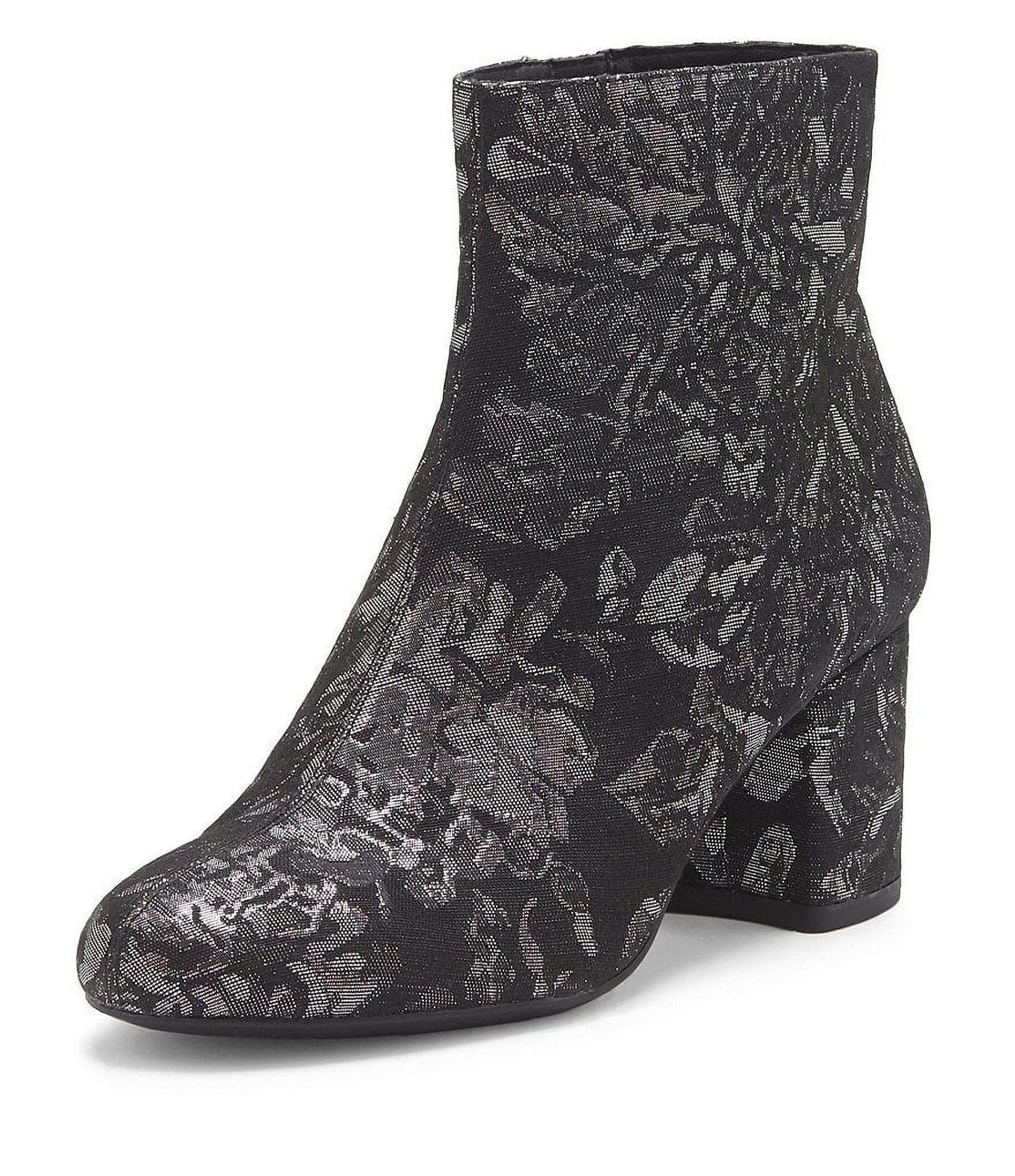 Jessica Simpson Ruella Pewter Multi Floral Print Block Heel Ankle Dress Booties (Grey, 10 ...
