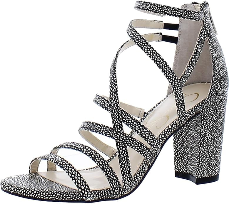 Jessica Simpson Stassey Women's Caged Back Zip Dress Heel Sandals ...