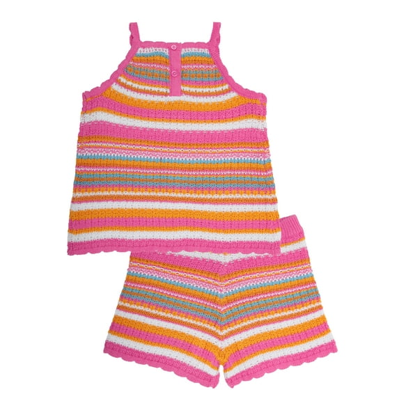Jessica Simpson Striped Crochet Short Set, Size 4-5X - Walmart.com