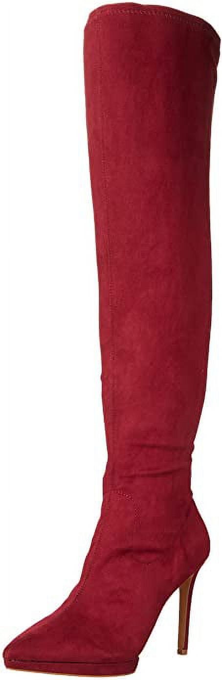 Jessica Simpson Vallrie High Heel Over The Knee Pointed Toe Boots Red ...