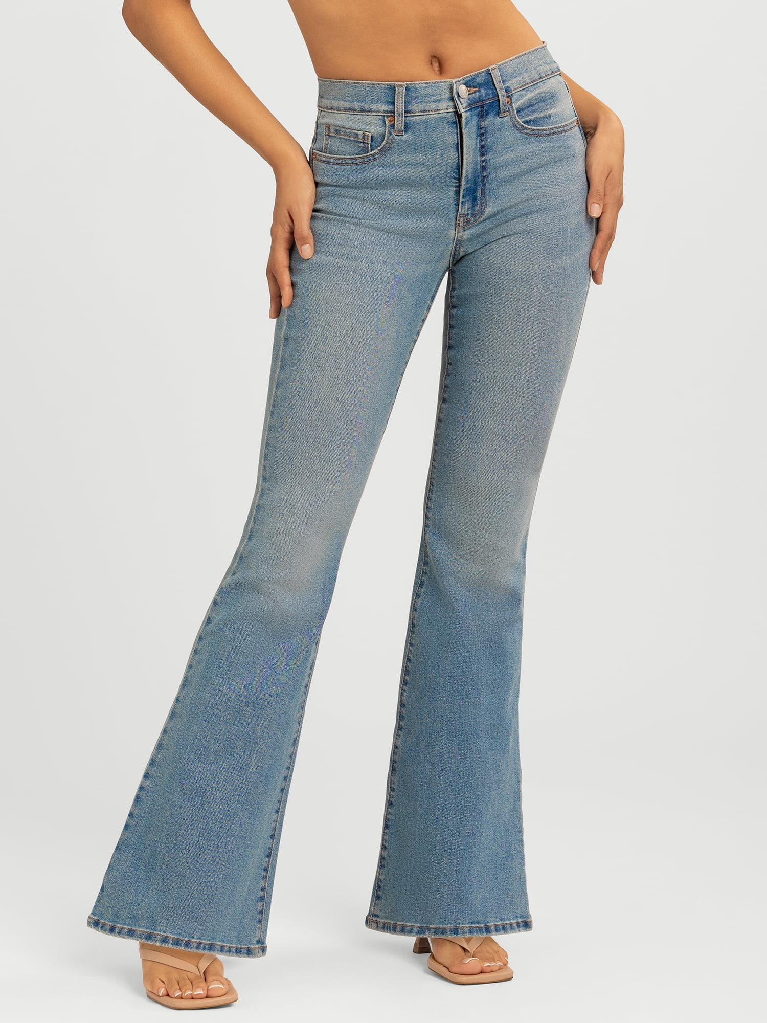 Jessica Simpson Women's Daisy Fitted Flare Jeans, 32.5" Inseam Regular ...