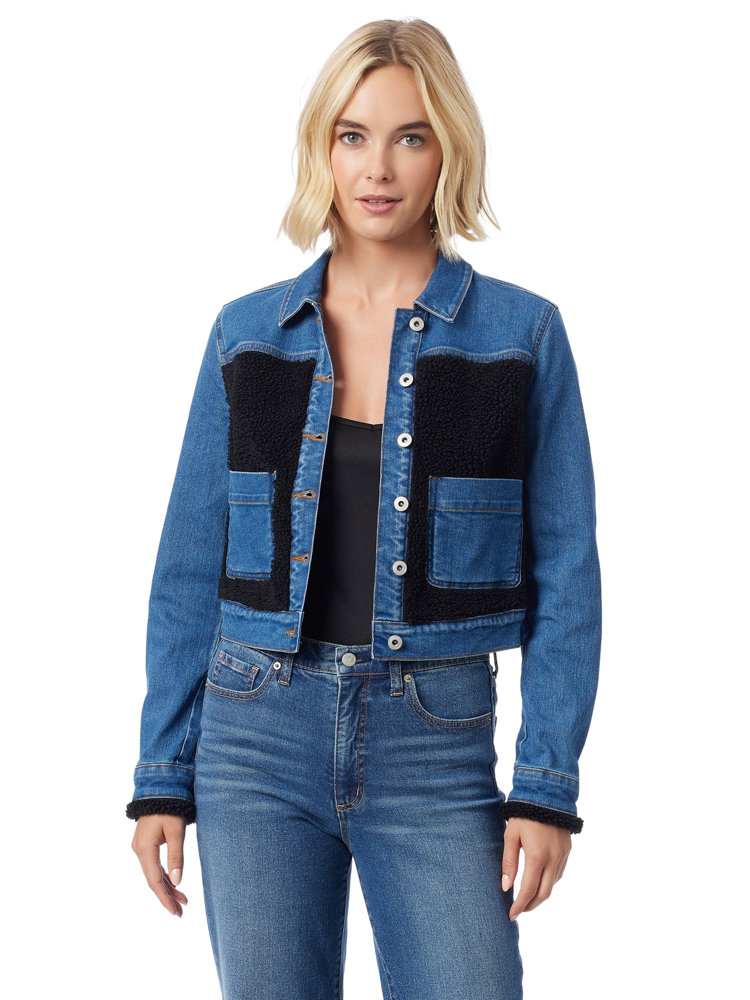 Jessica Simpson Women's and Women's Plus Sherpa Shearling Uptown Jacket ...