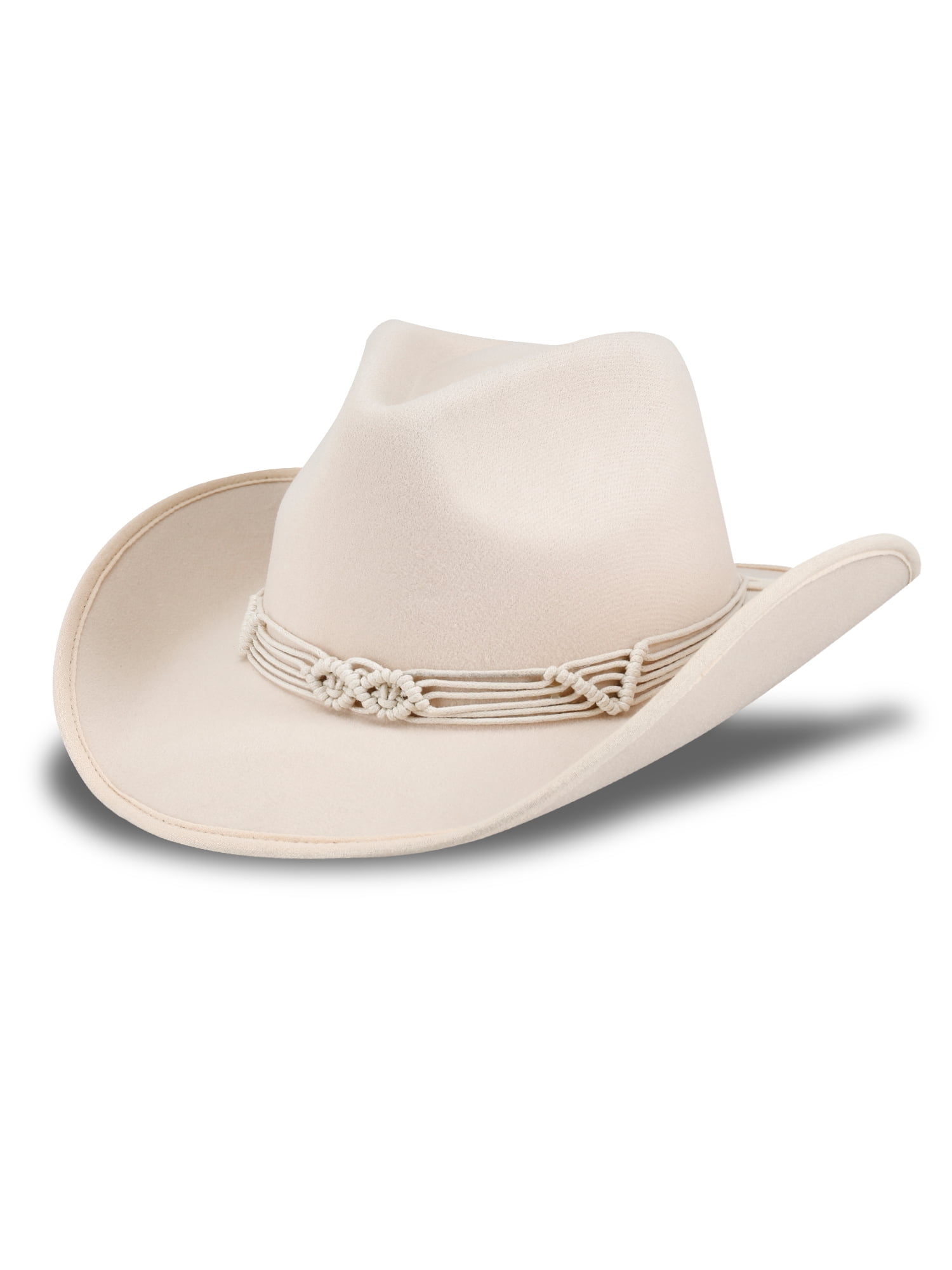 Jessica Simpson Women's Felt Macrame Trim Cowboy Hat - Walmart.com