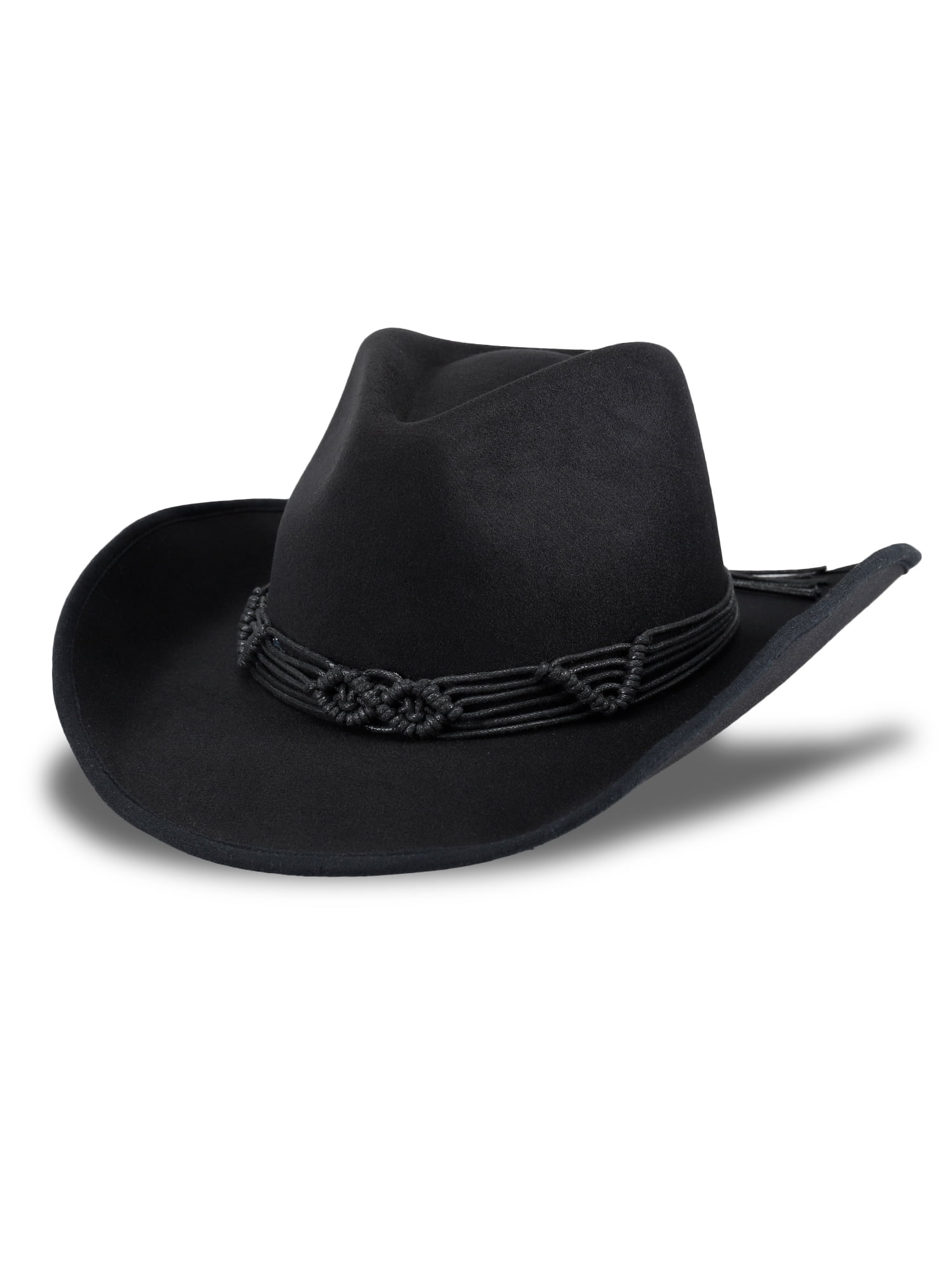 Jessica Simpson Women's Felt Macrame Trim Cowboy Hat - Walmart.com