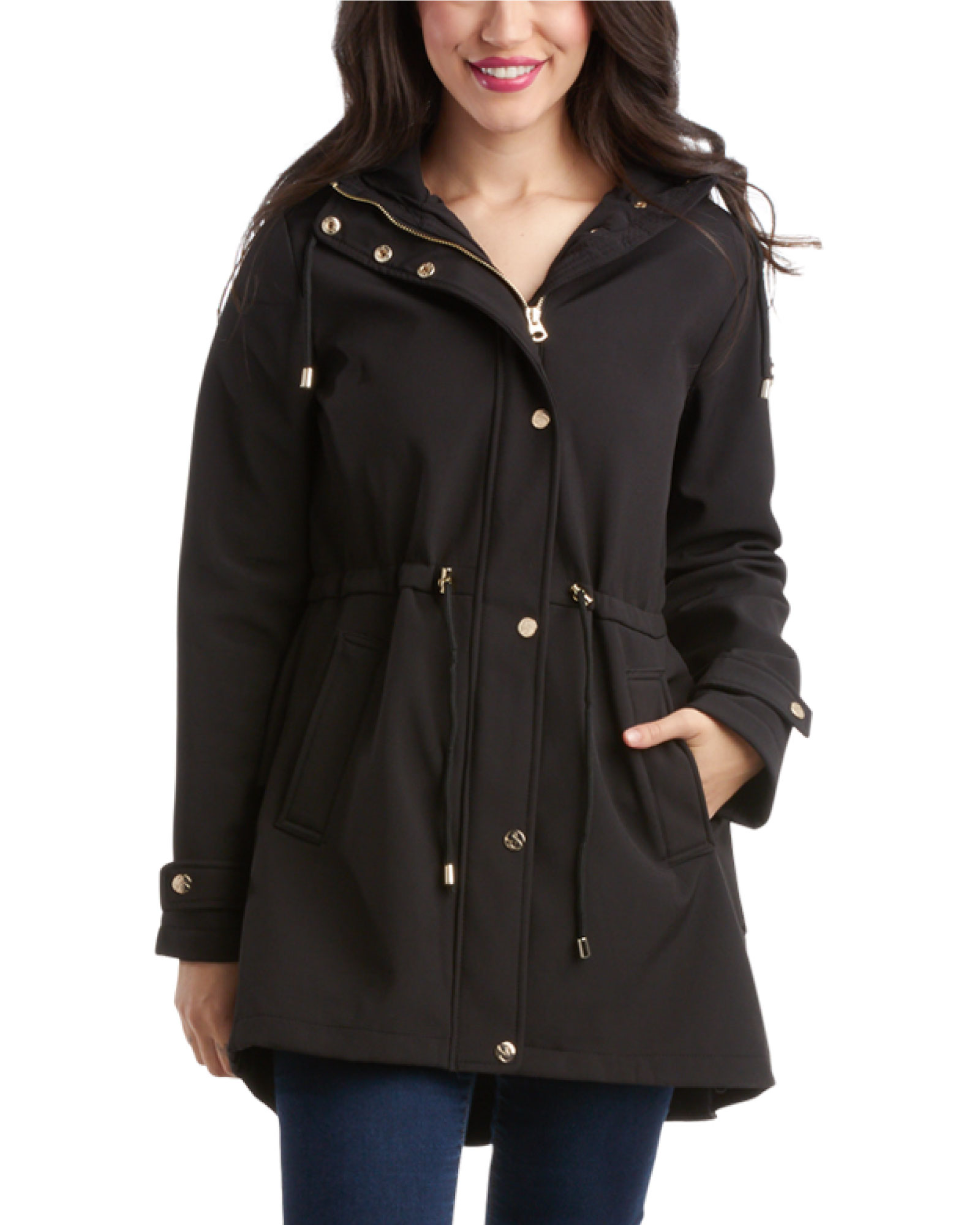fartey Women’s Solid Rain Jacket Outdoor Jackets Waterproof Hooded ...