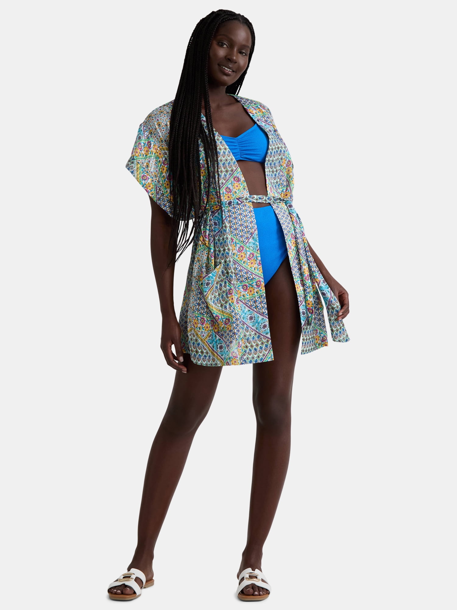 Jessica Simpson Women's Lurex Kimono Robe Swim Coverup, Sizes XS-XXL ...