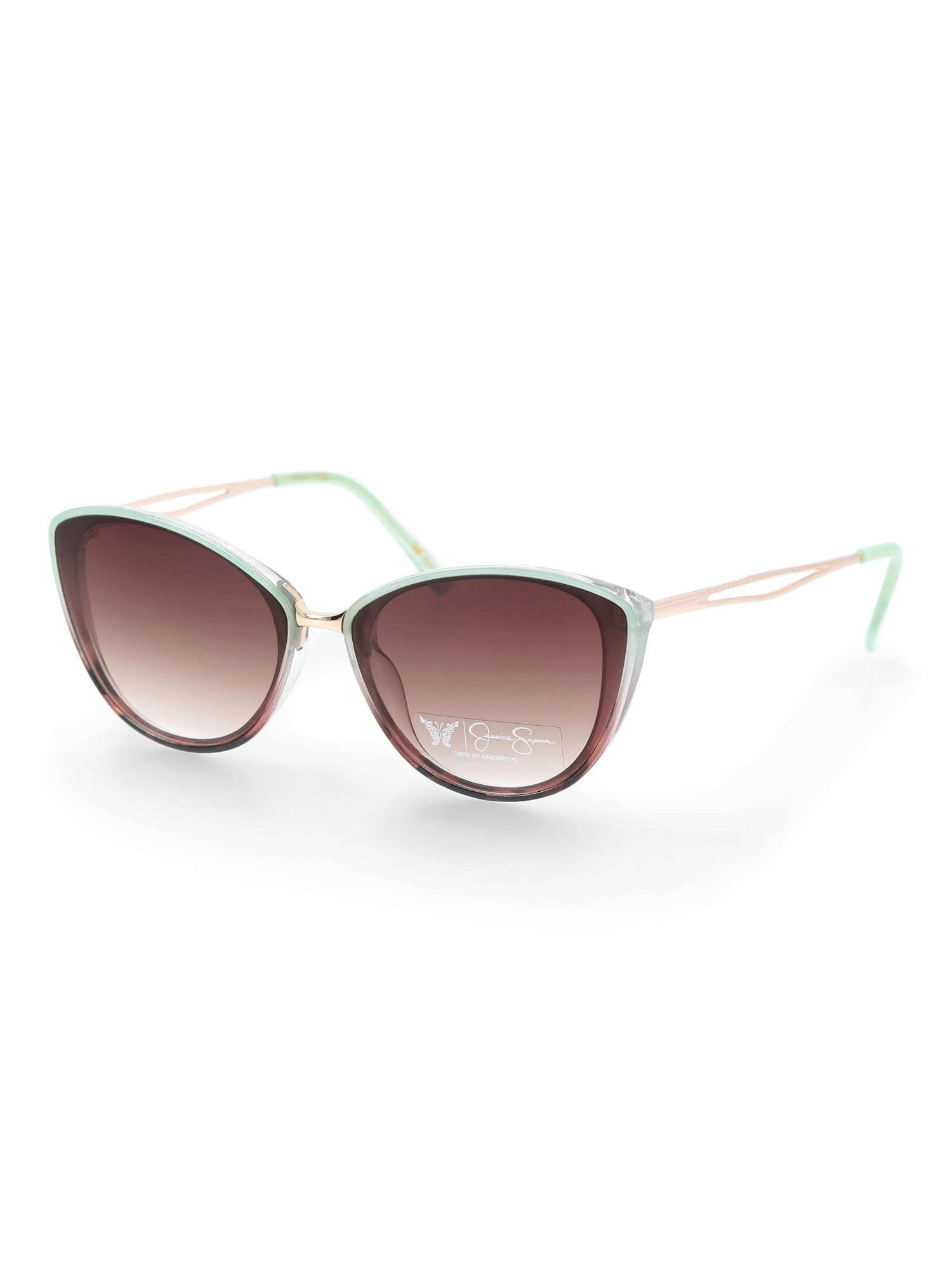 Jessica Simpson Ladies Two Tone Plastic/Metal Combo Cat Eye Sunglass in ...