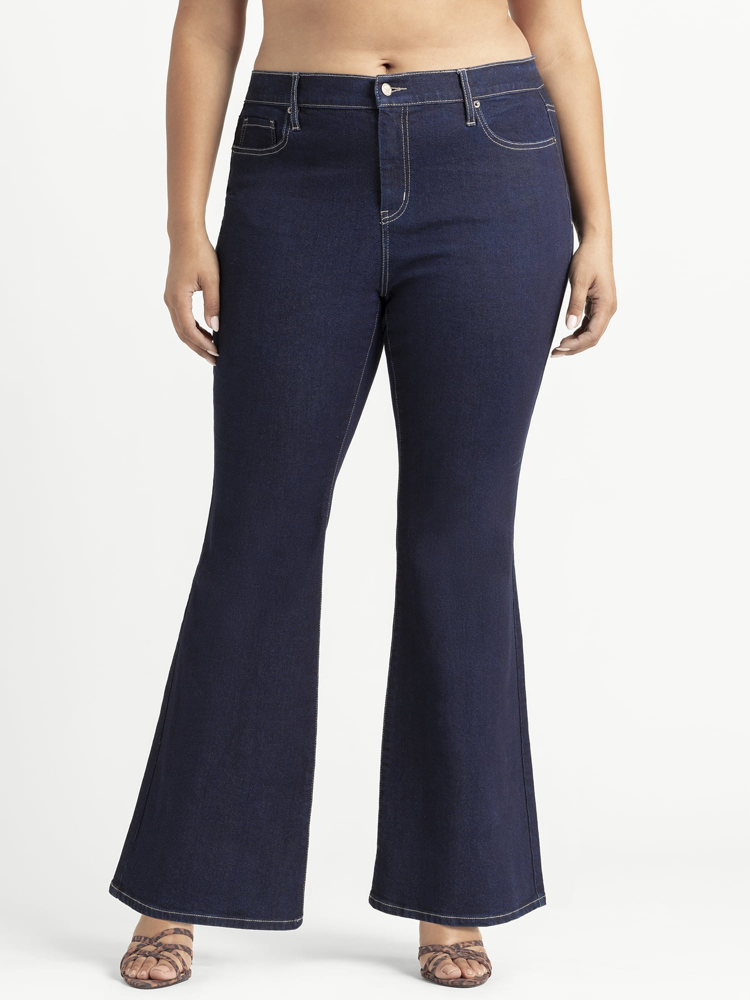 Jessica Simpson Women's Plus Daisy Fitted Flare Jeans, Sizes 16W-24W ...