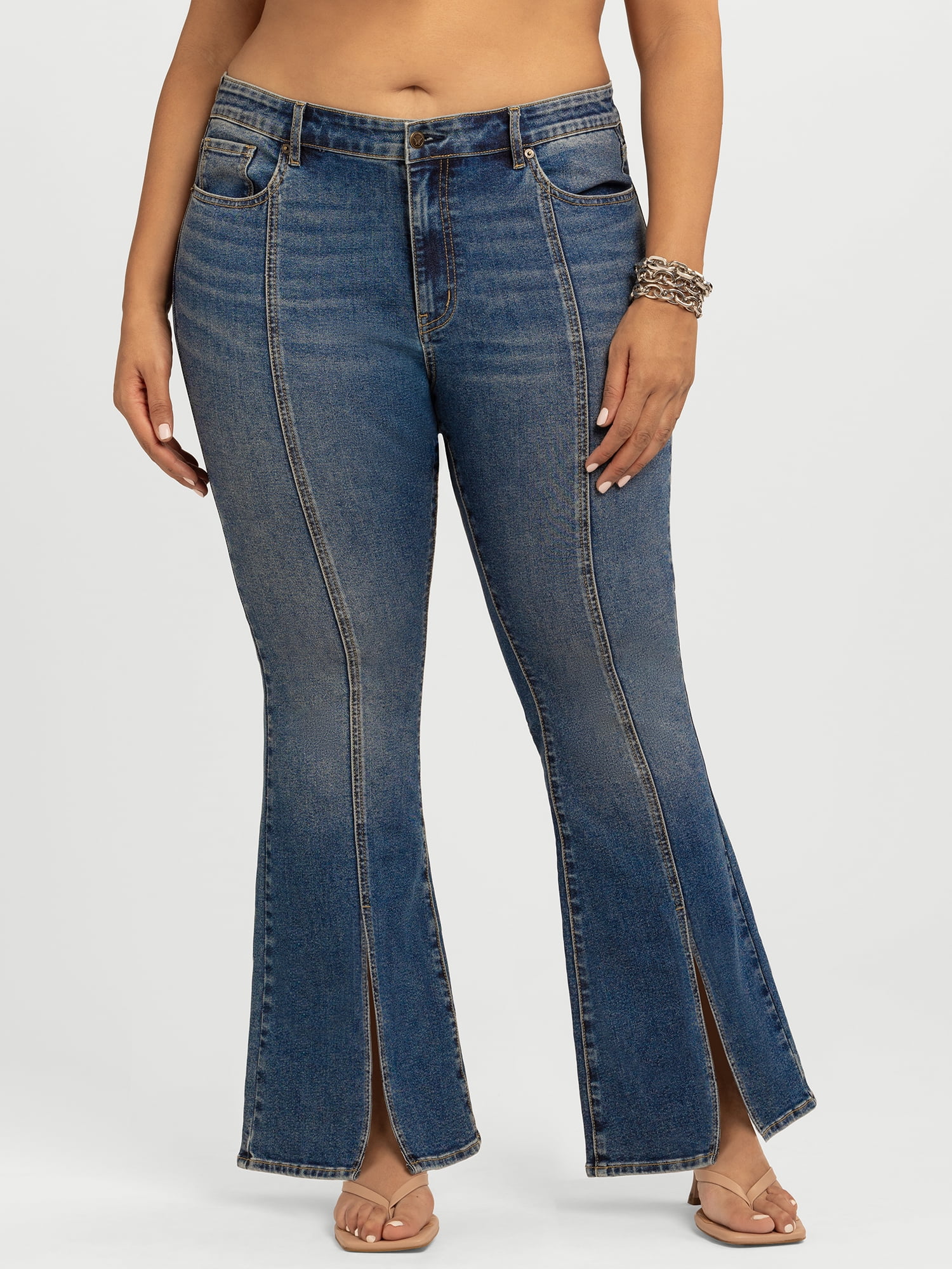 Jessica Simpson Women's Plus Daisy Flare Jeans, 31.5" Inseam, Sizes 16W ...