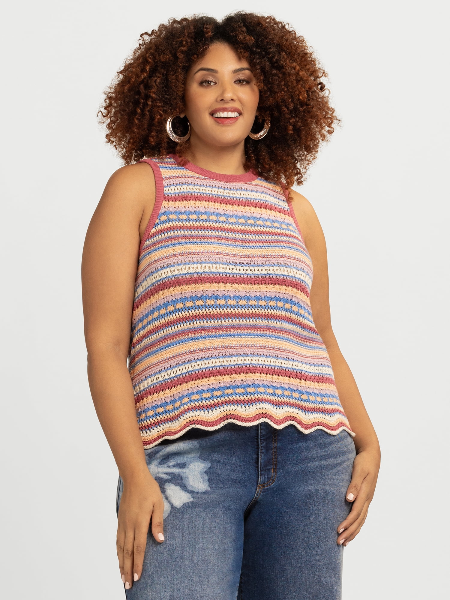 Jessica Simpson Women's Plus Kairi Sweater Tank, Sizes 0X-4X - Walmart.com