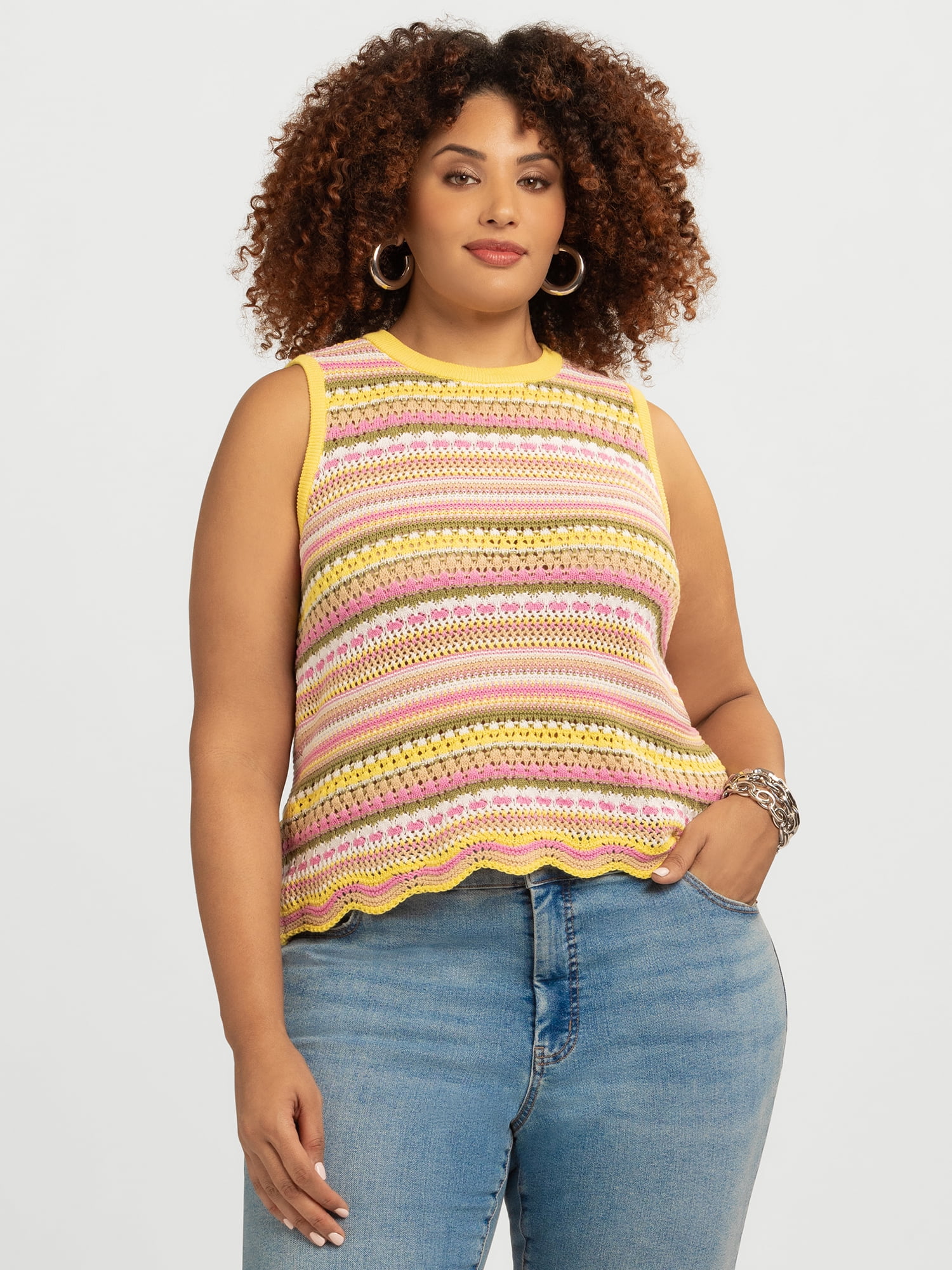 Jessica Simpson Women's Plus Kairi Sweater Tank, Sizes 0X-4X - Walmart.com
