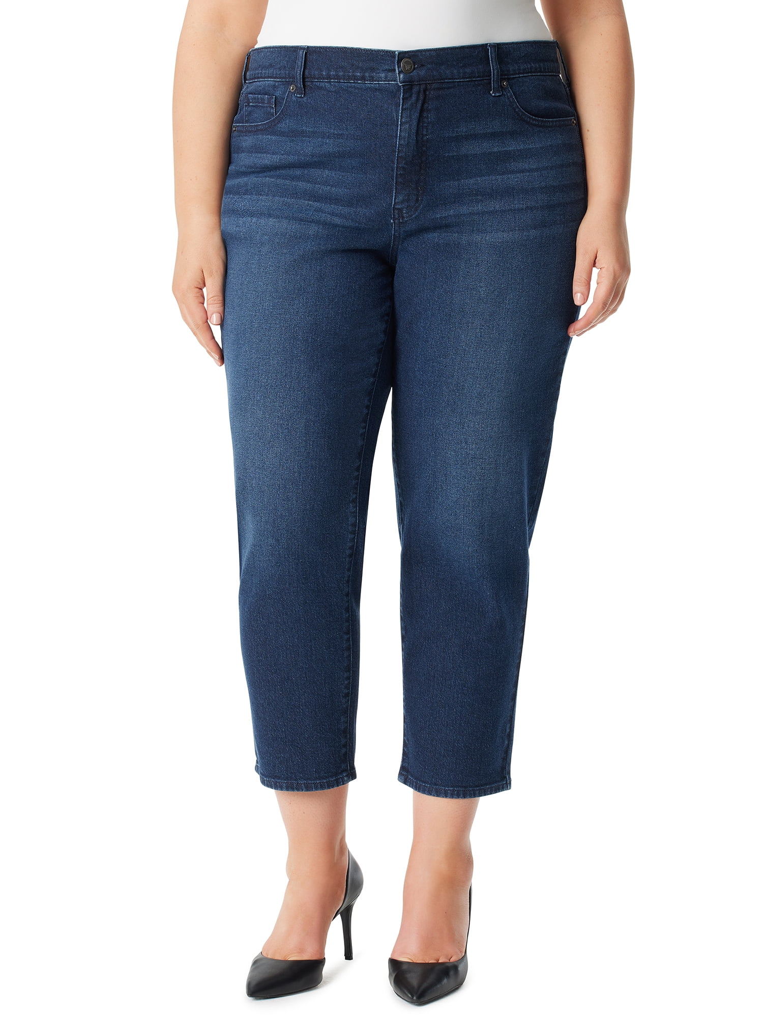 Jessica Simpson Women's Plus Size Aster Slim Straight High Rise Jeans ...