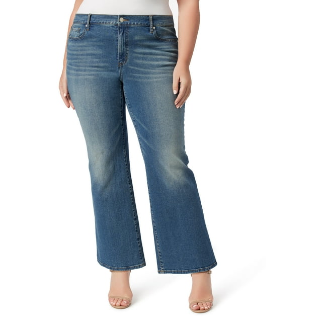 Jessica Simpson Women's and Women's Plus Lily Bootcut Mid Rise Pants ...
