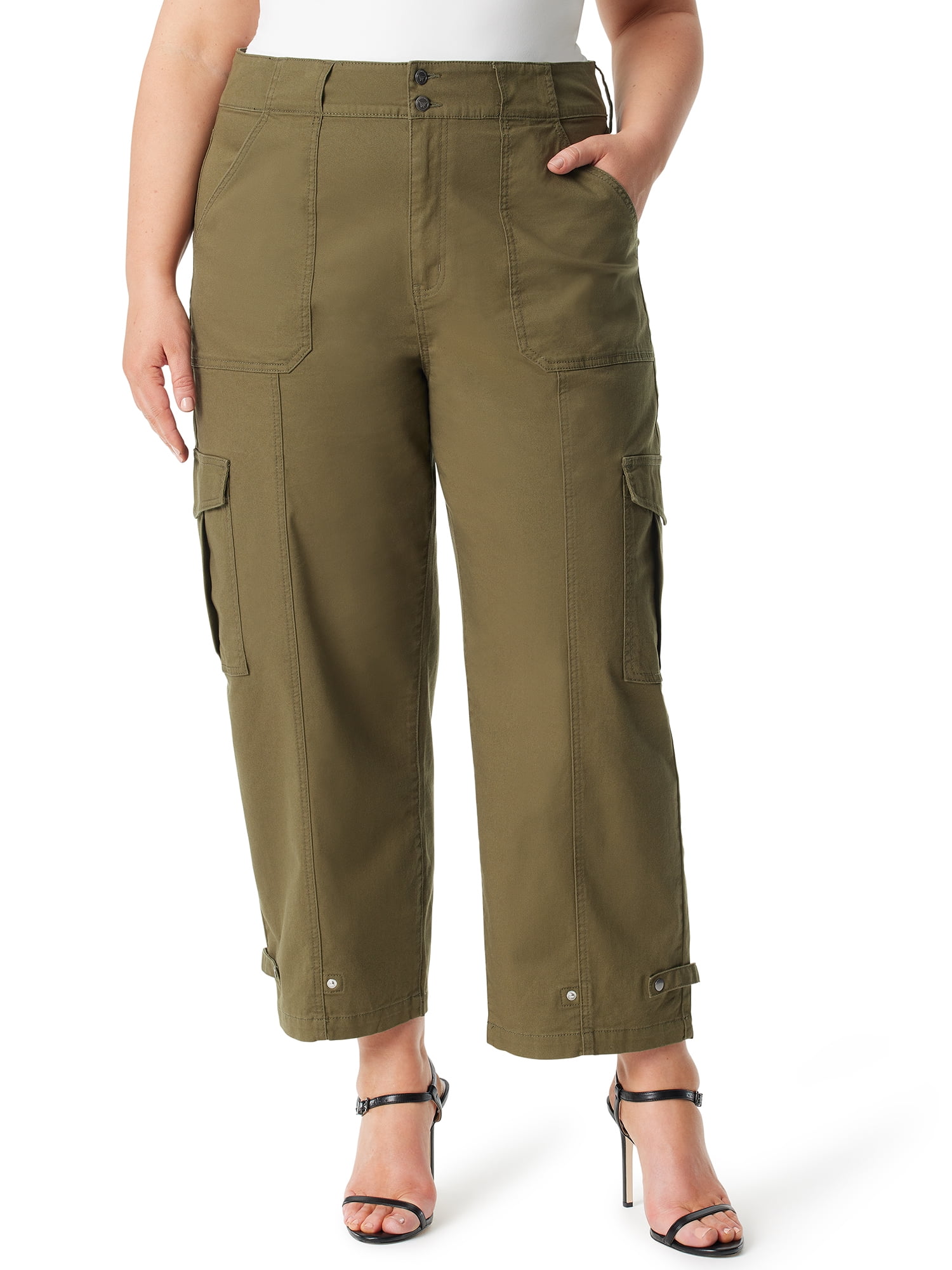 Jessica Simpson Women's and Women's Plus Cargo Low Rise Pants, Sizes 2 ...