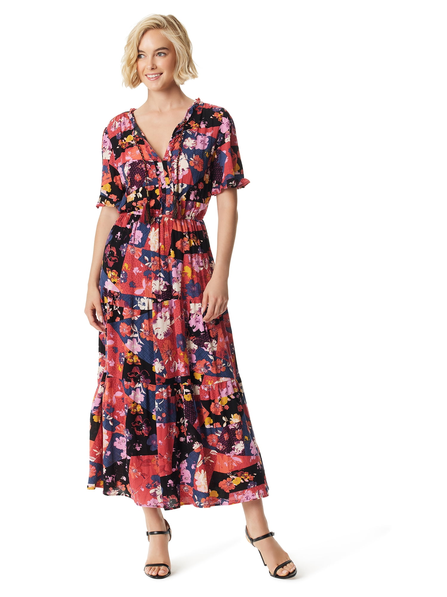 Jessica Simpson Phoebe Maxi Dress - V-Neckline - Walmart.com