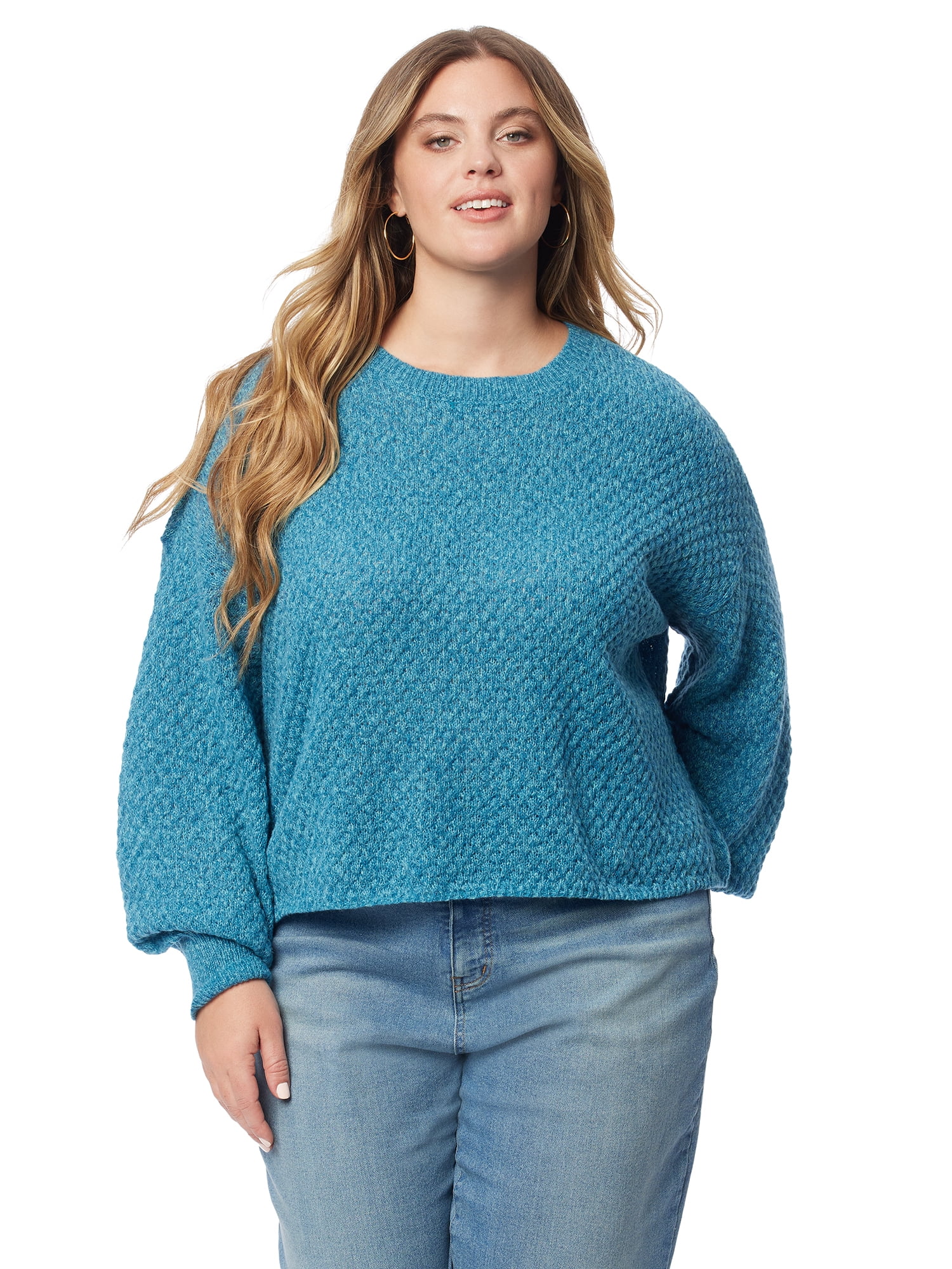 Jessica Simpson Women's & Women's Plus Size Suki Crop Pullover, Sizes ...