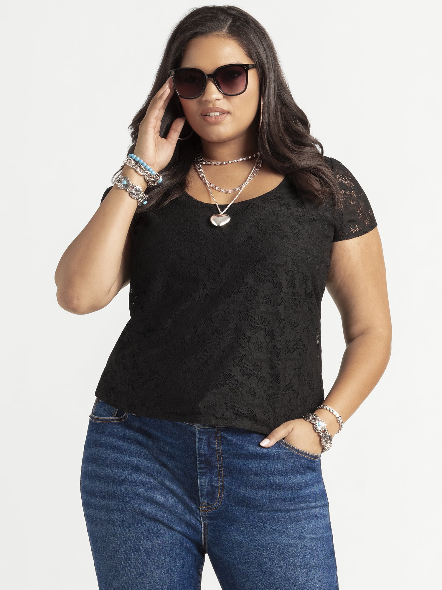 Jessica Simpson Women's Plus Yeil Surplice Top, Sizes 0X-4X - Walmart.com