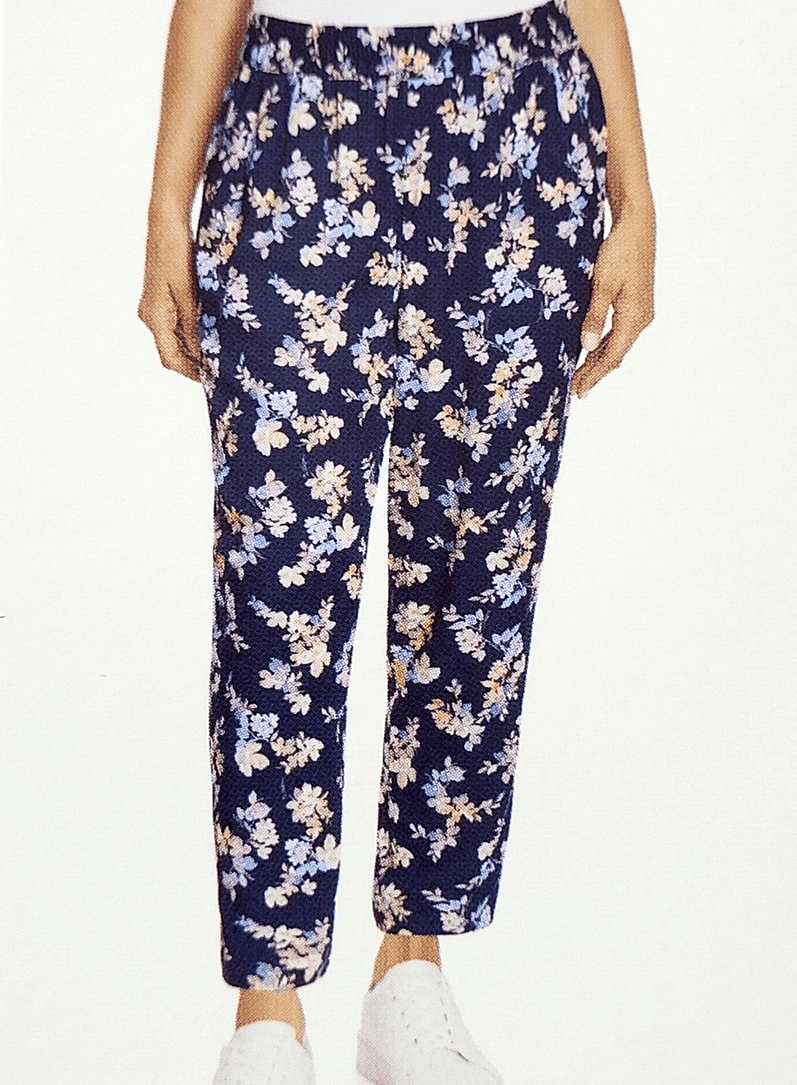 Jessica Simpson Women's Pull-on Printed Pants (Flora Navy, XXL ...