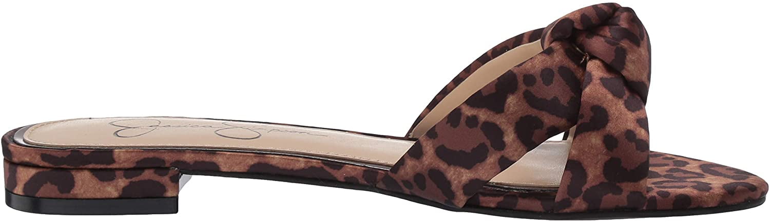 Jessica Simpson Women's Slip-On Flat sandals, Medium Natural Leopard, 7 ...