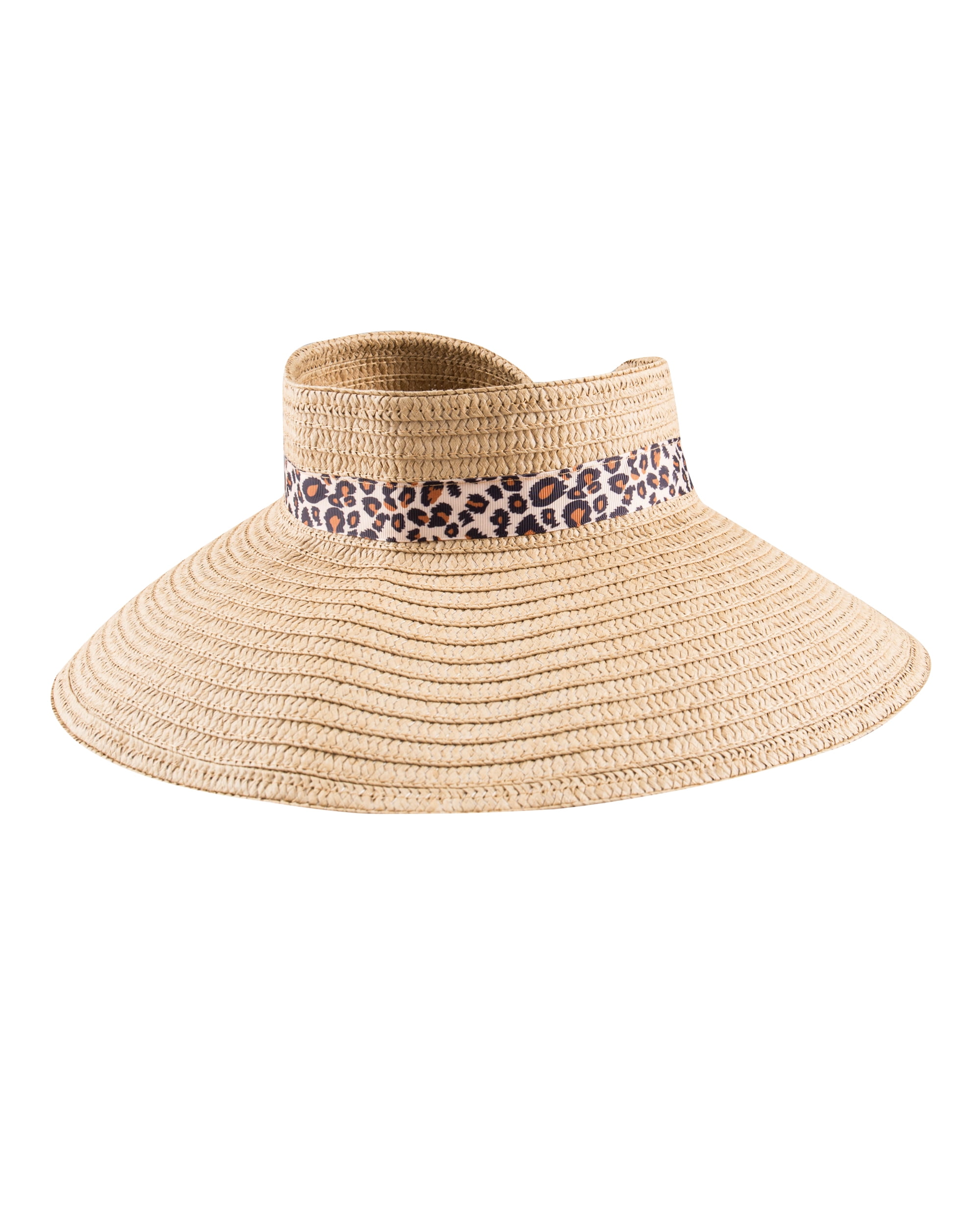 Jessica Simpson Women's Straw Visor with Gros Grain Band - Walmart.com