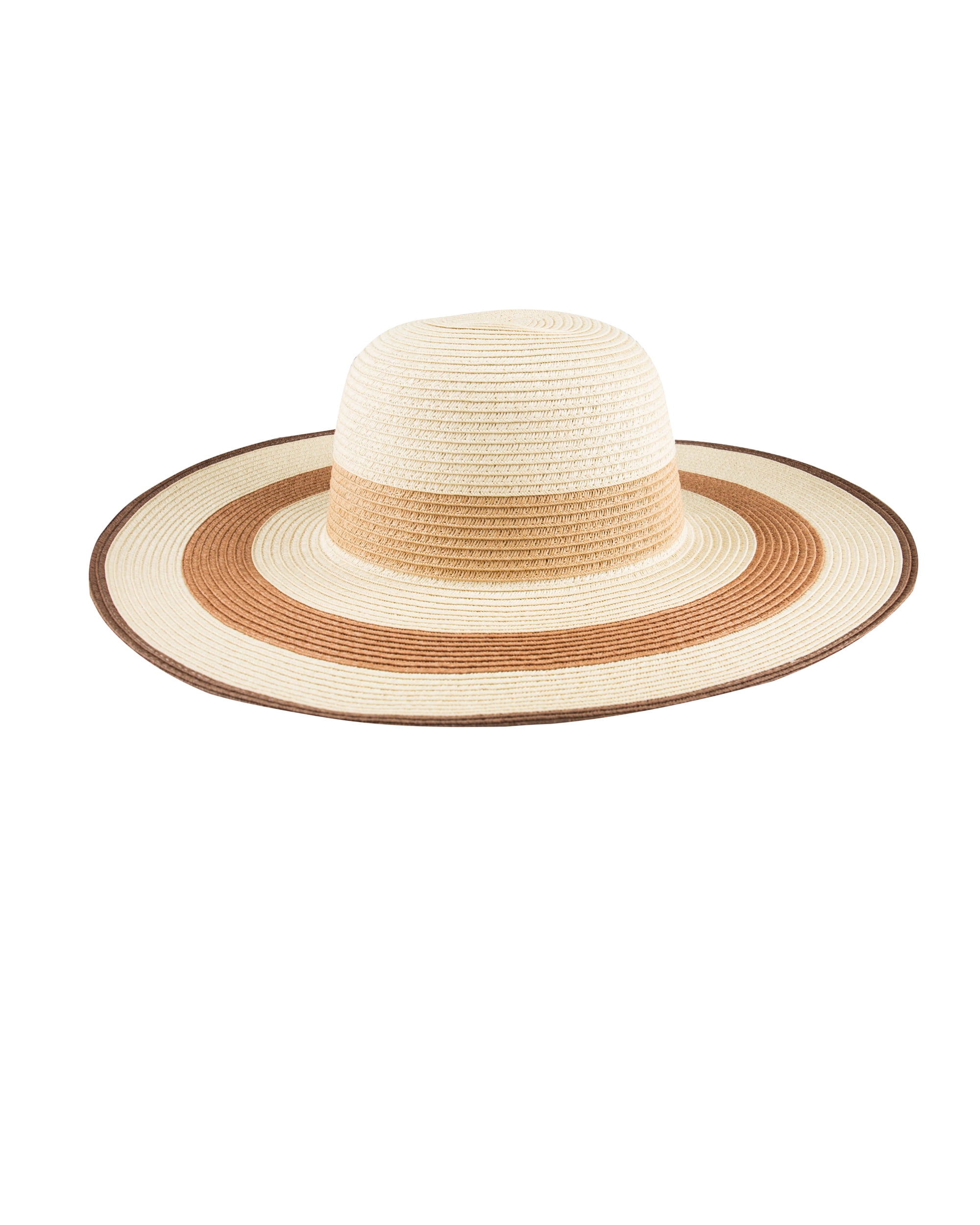 Jessica Simpson Women's Straw Wide Brim Fedora Hat with Geometric Band ...