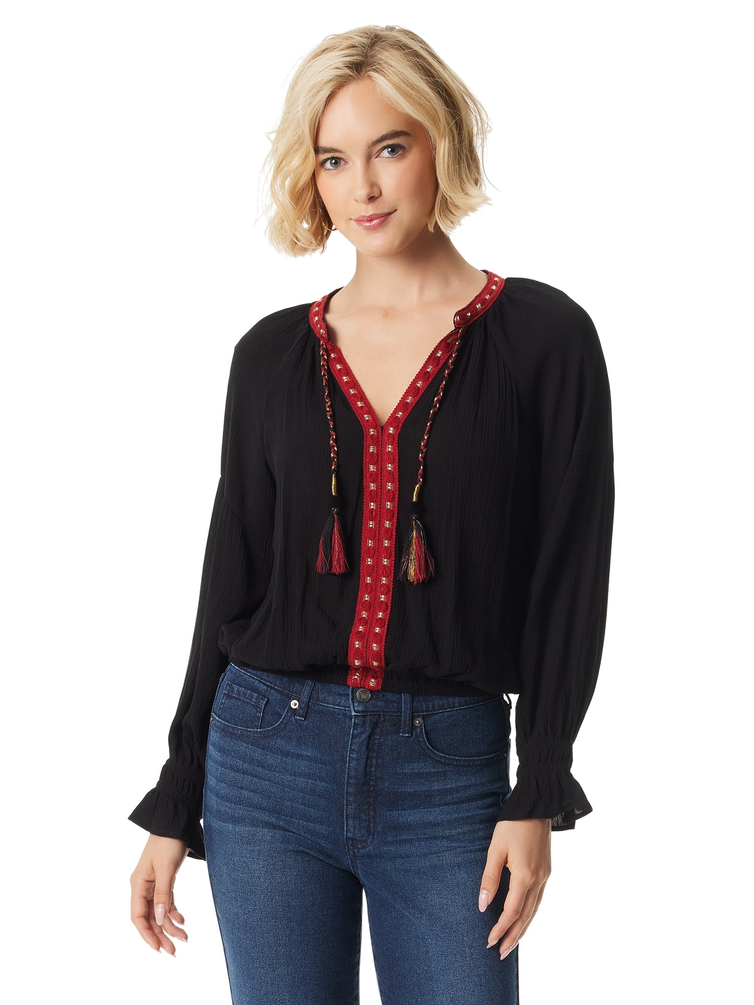 Jessica Simpson Women's and Women's Plus Tifany Embellished Blouse ...