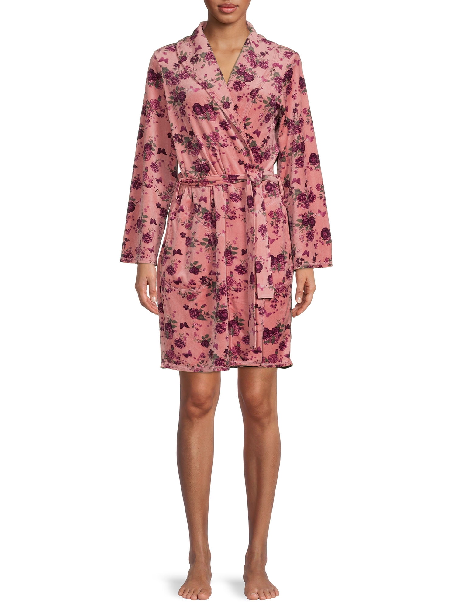 Jessica Simpson Women's Velour Bathrobe - Plush, Warm, Cozy Sleepwear ...